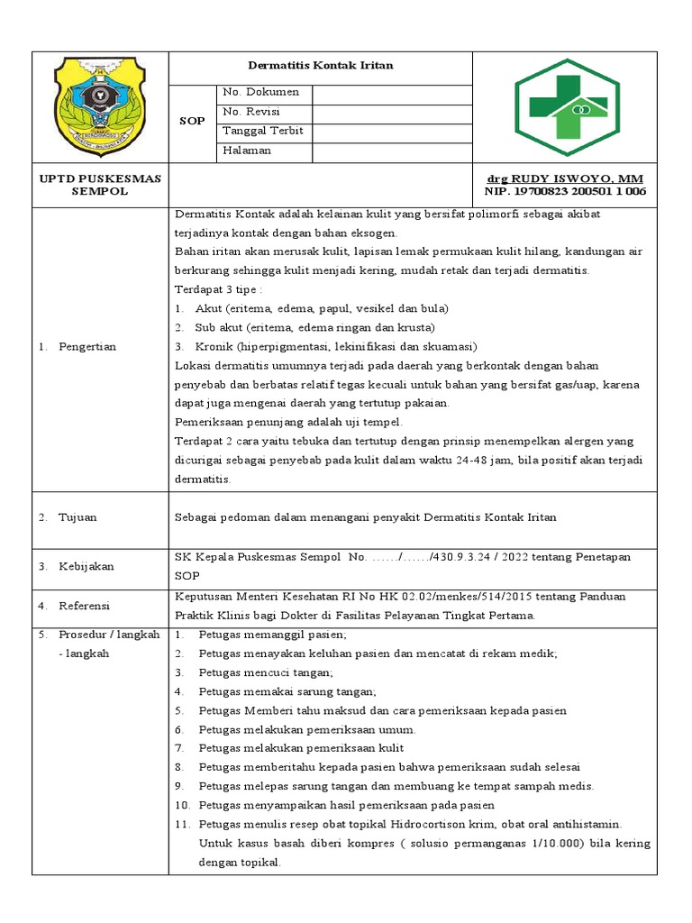 Mengelola Dermatitis Kontak Iritan Pdf
