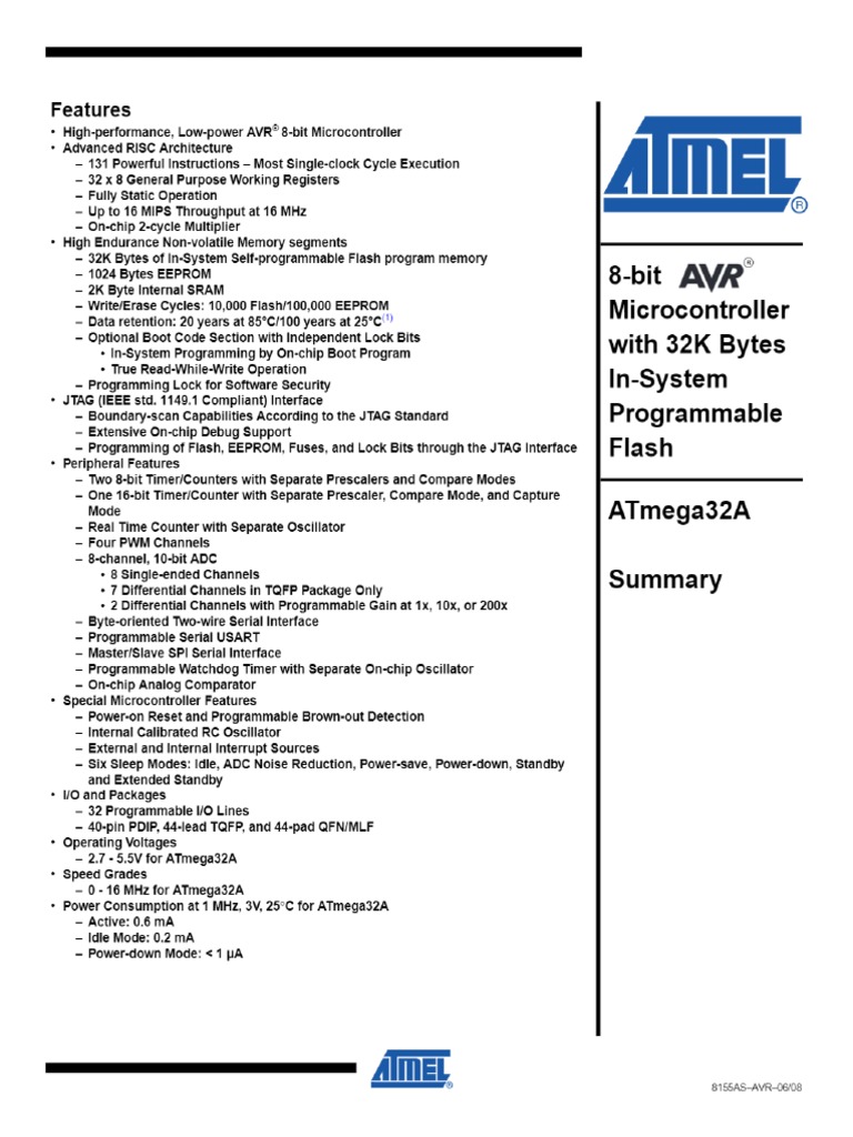 ATMEGA32A PDF, ATMEGA32A Description, ATMEGA32A Datasheet, ATMEGA32A View - ALLDATASHEET | PDF