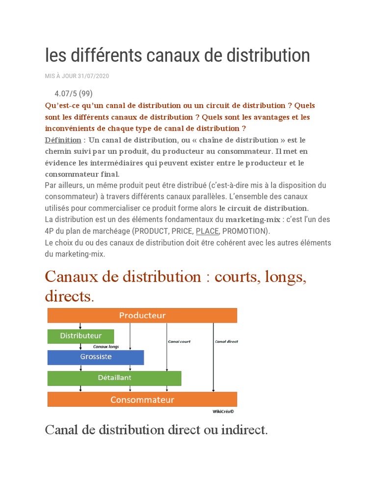 Les types de canaux de distribution | PDF | Sodles | Économie d'entreprise