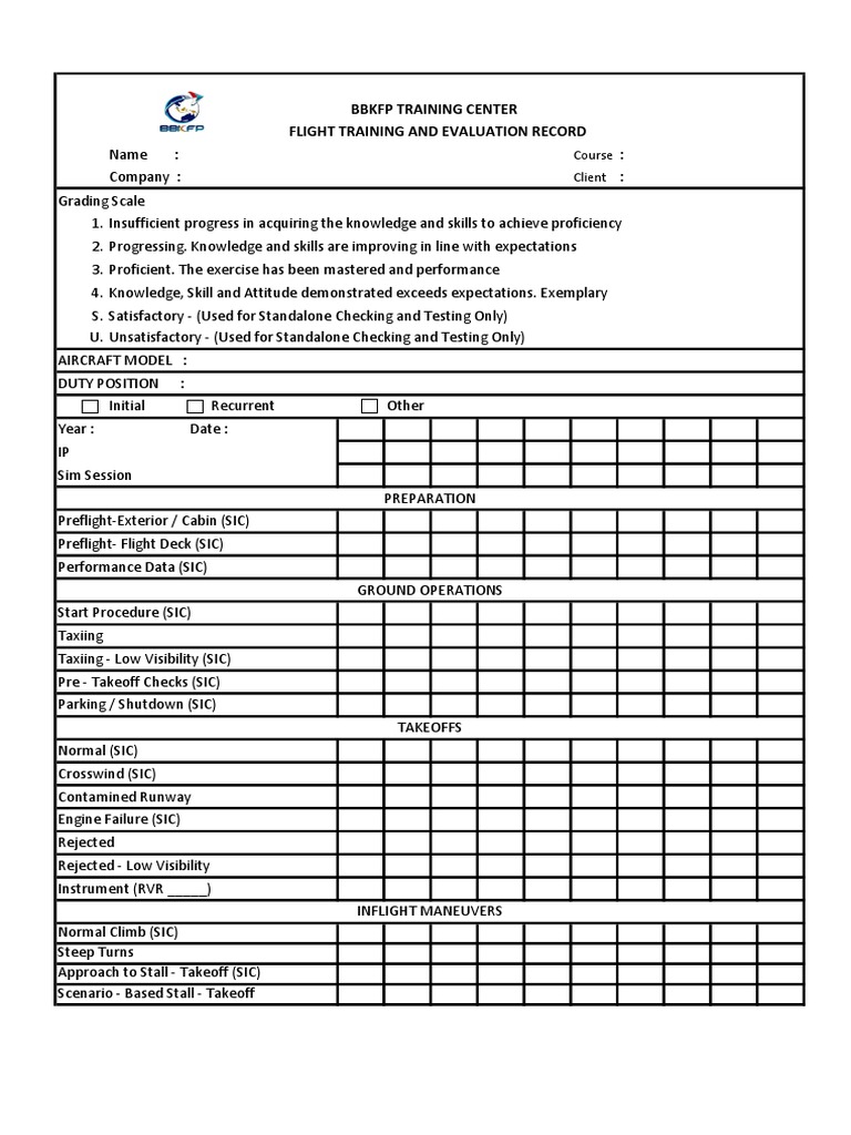 Trainig Evaluation Record | PDF | Takeoff | Aeronautics