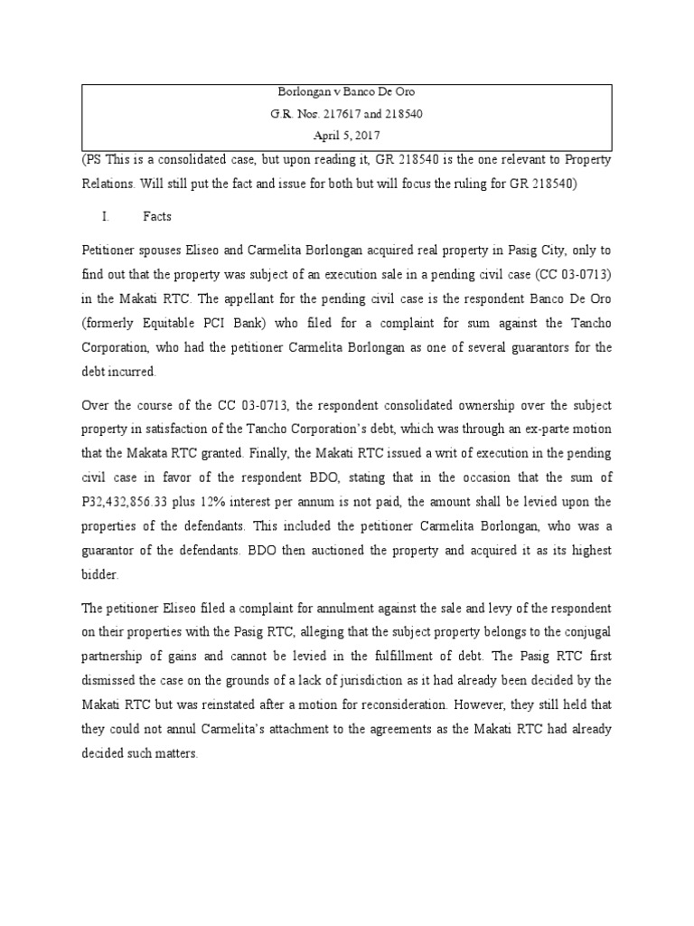 15 Borlongan V BDO | PDF | Lawsuit | Annulment