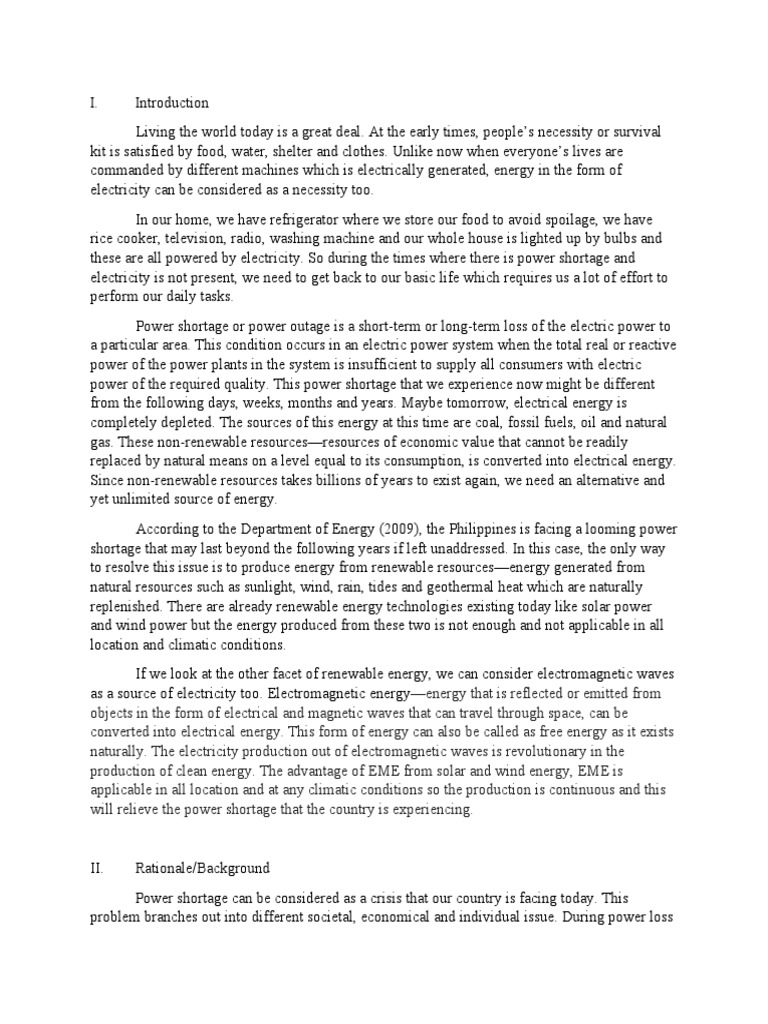 Concept Paper | PDF | Renewable Energy | Electricity