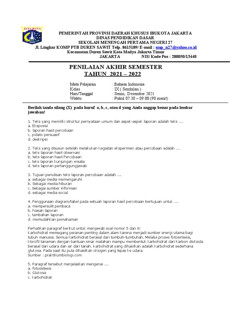 Soal Pas 9 Skrg-1 | PDF | Ilmu Sosial