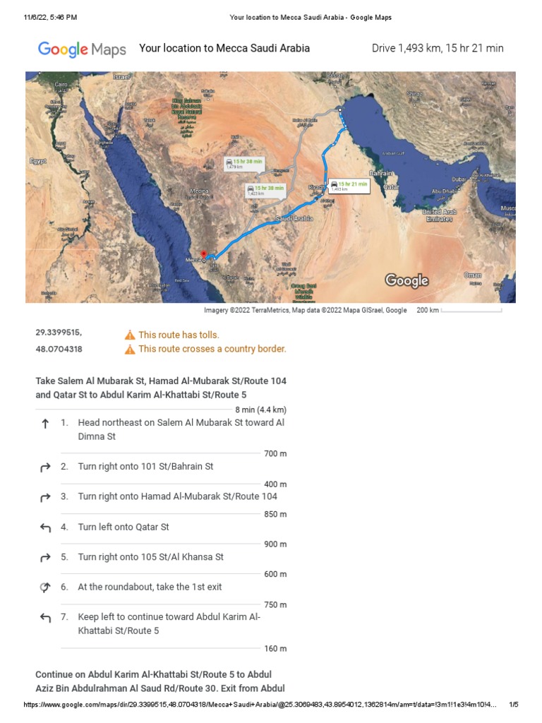 Your Location To Mecca Saudi Arabia - Google Maps | PDF | Middle East ...