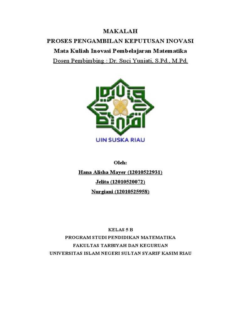 MAKALAH INOVASI Kel 3 Fix | PDF