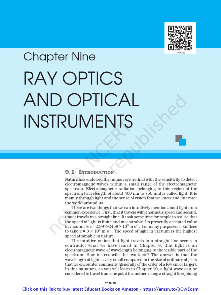 CH - 9 Ray Optics and Optical Instruments | PDF | Refraction ...