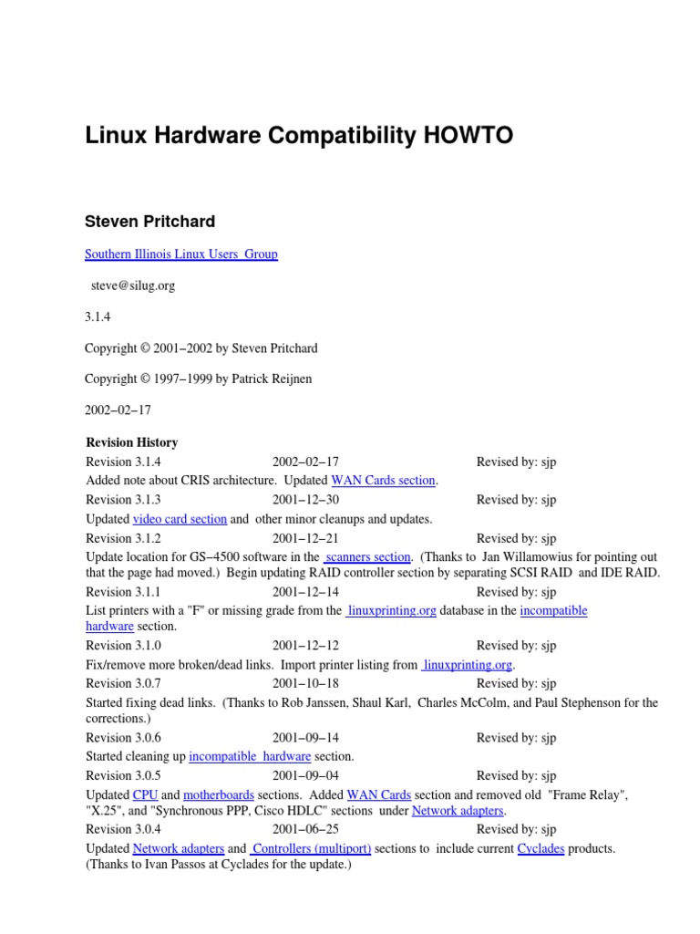 Linux Hardware-HOWTO | Download Free PDF | Bios | Advanced Micro Devices