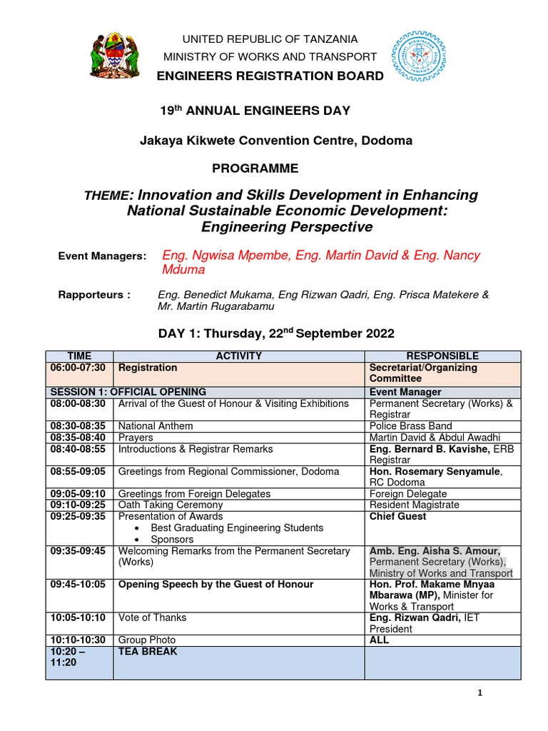 Programme For AED 2022 | PDF | Government