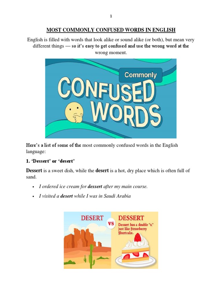 Confusing Words List | PDF | Preposition And Postposition | Adverb