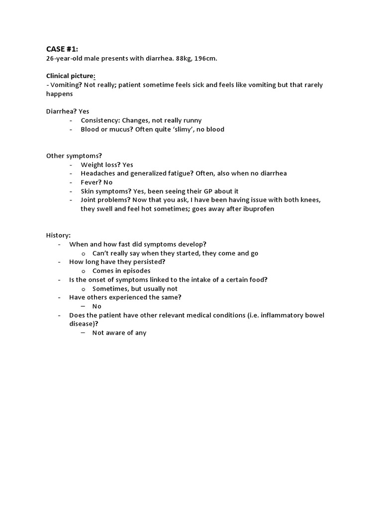 Gastroenteritis and Typhoid Fever Case Study Notes | PDF | Diarrhea ...