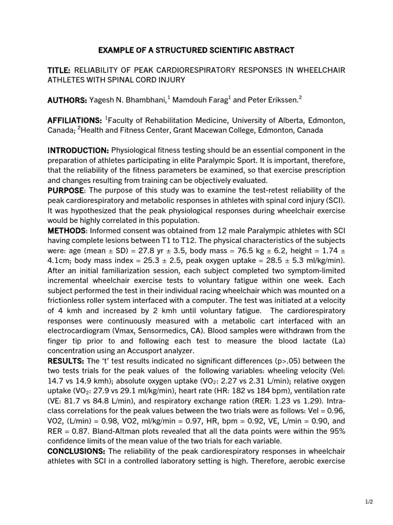 Scientific Abstract | PDF | Physiology | Clinical Medicine