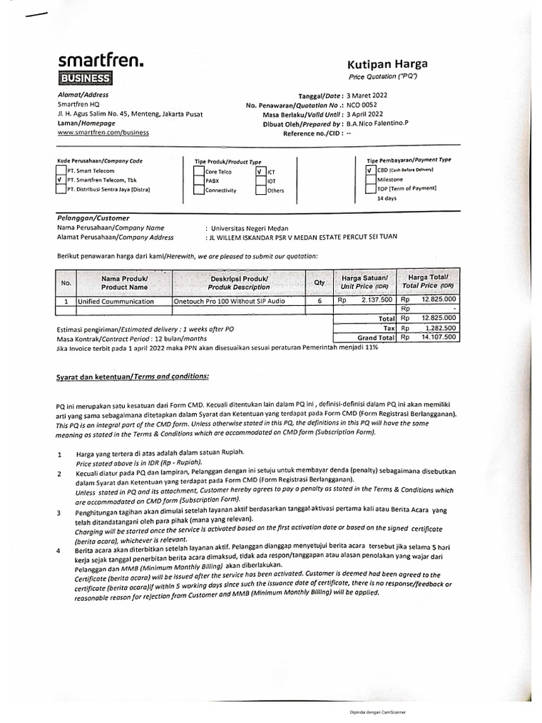 PQ Zoom Pro Unimed - Smartfren | PDF