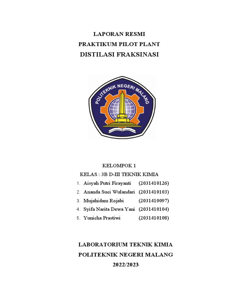 Kelompok 3 - Laporan Resmi Distilasi Fraksinasi | PDF