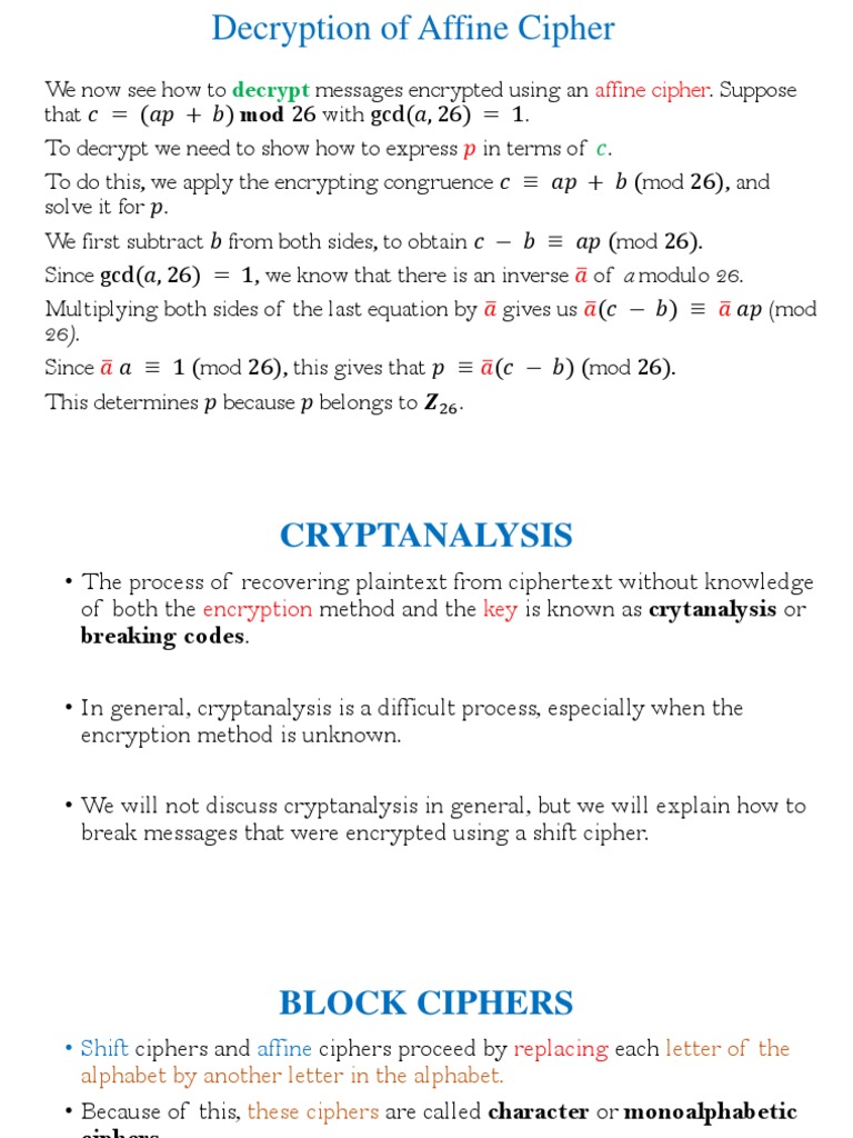 Decryption of Affine Cipher-Transposition Cipher | PDF | Cipher | Cryptanalysis