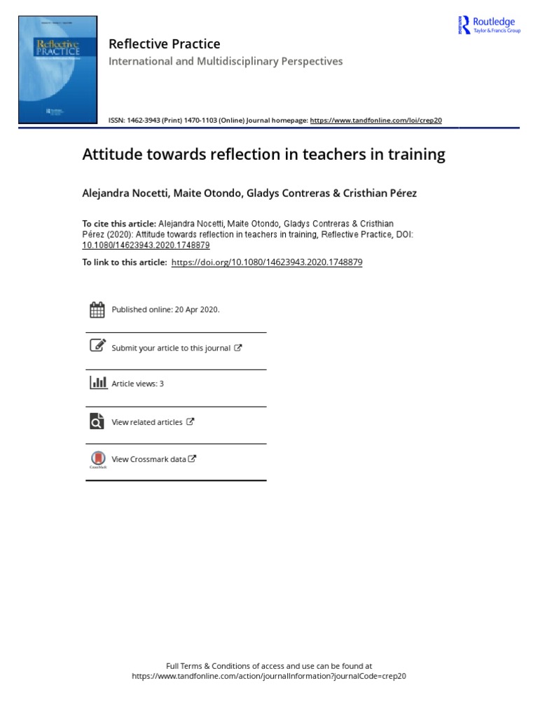 Nocetti Et Al. (2020) Attitude Reflection in Teachers in Training | PDF ...