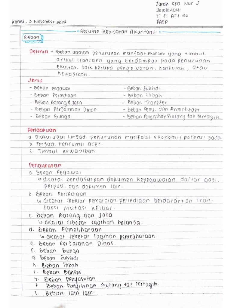Tugas Resume PASP - BEBAN DAN BELANJA | PDF