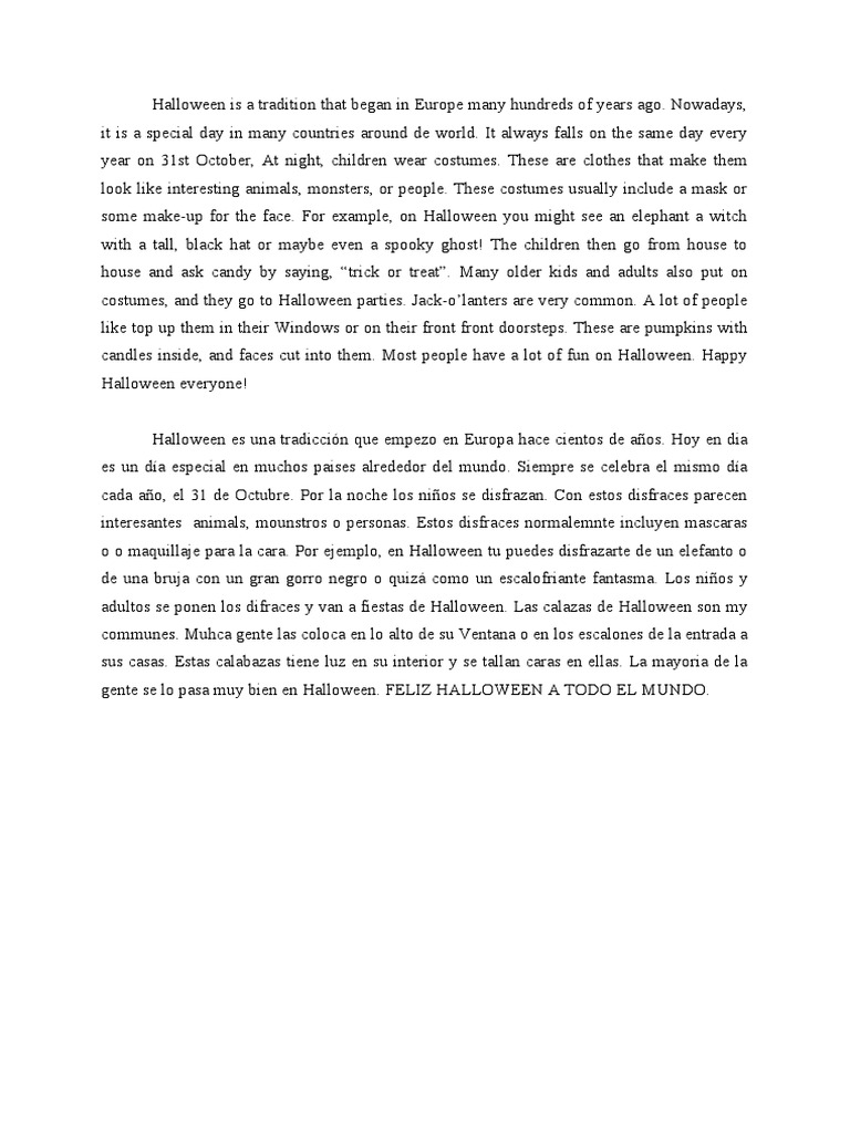 Tradiciones de Halloween en el Mundo | PDF