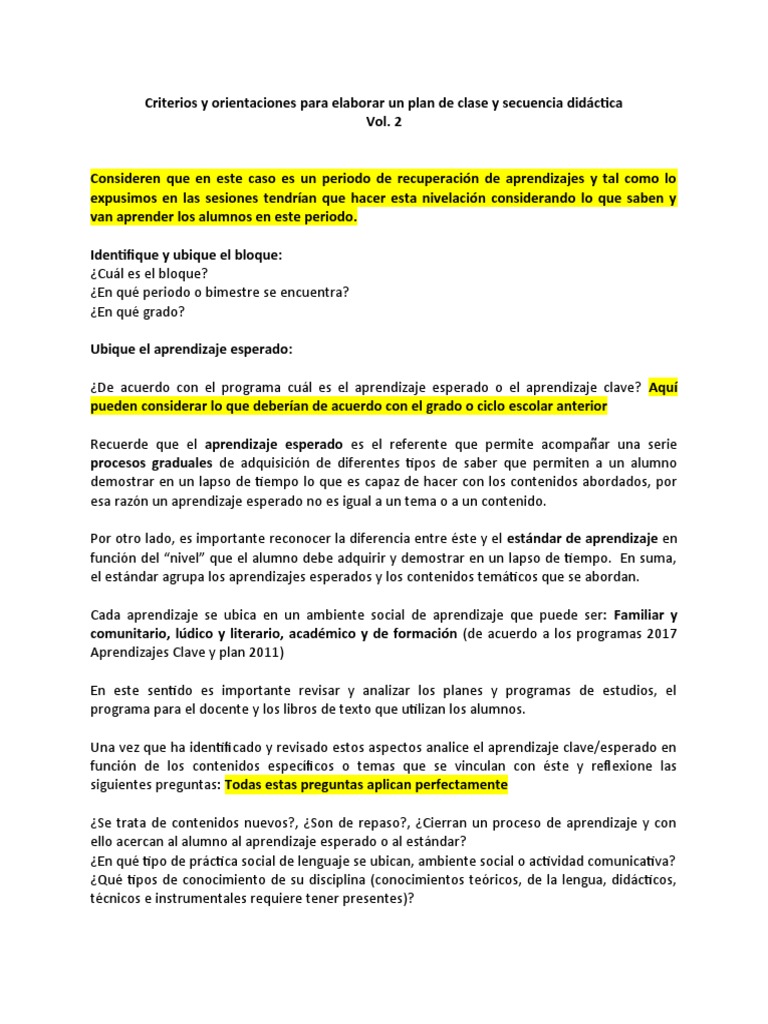 Criterios para Elaborar Plan de Clas y Secuencia 5o. Sem. Vol.3 | PDF ... Criterios para Elaborar Plan de Clas y Secuencia 5o. Sem. Vol.3 | PDF ...