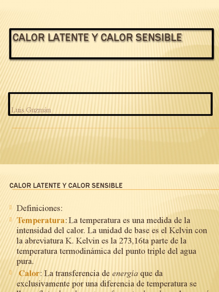 Calor Latente y Sensible: Definiciones y Ejercicios | PDF | Calor ...