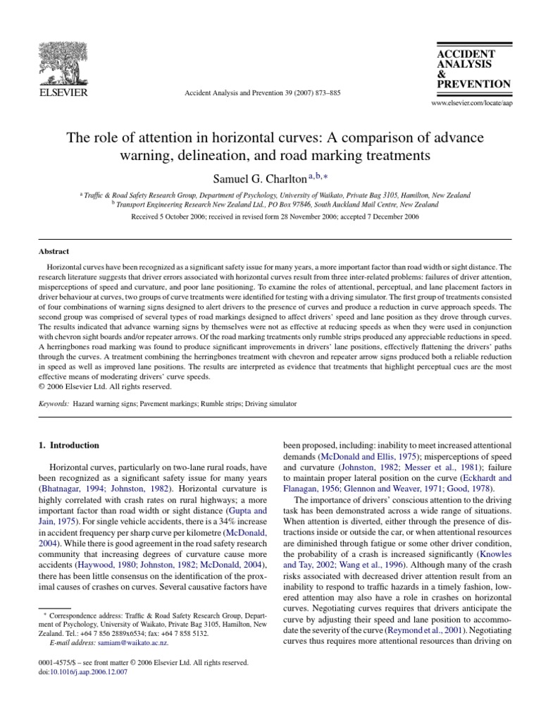 The Role of Attention in Horizontal Curves A Comparison of Advance ...