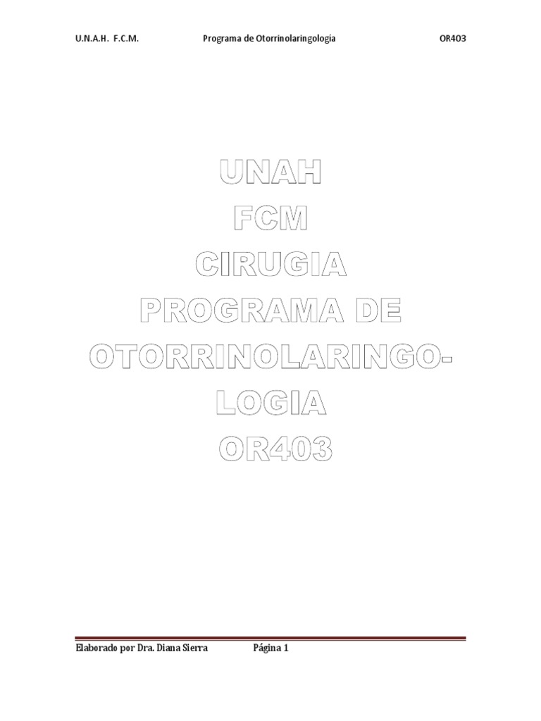 PROGRAMA ORL 6to Actualizado | PDF | Otorrinolaringología | Medicina