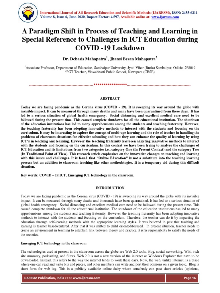 A Paradigm Shift in Process of Teaching | PDF | Educational Technology | Teachers