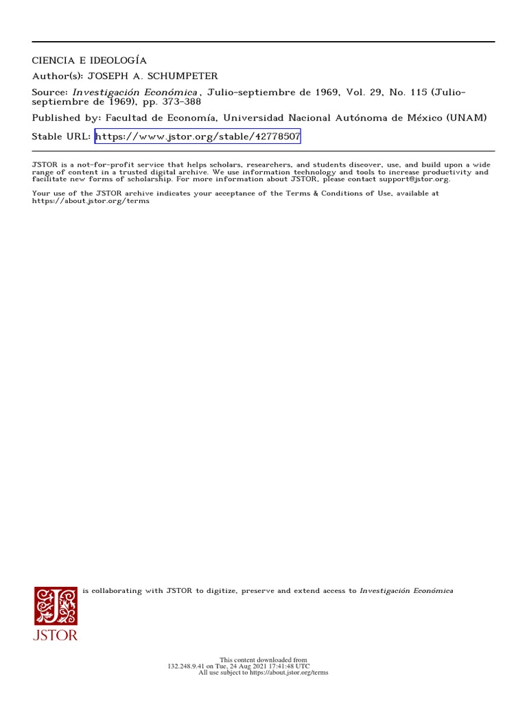 Schumpeter CIENCIA E IDEOLOGÍA | PDF | Ideologías | Karl Marx