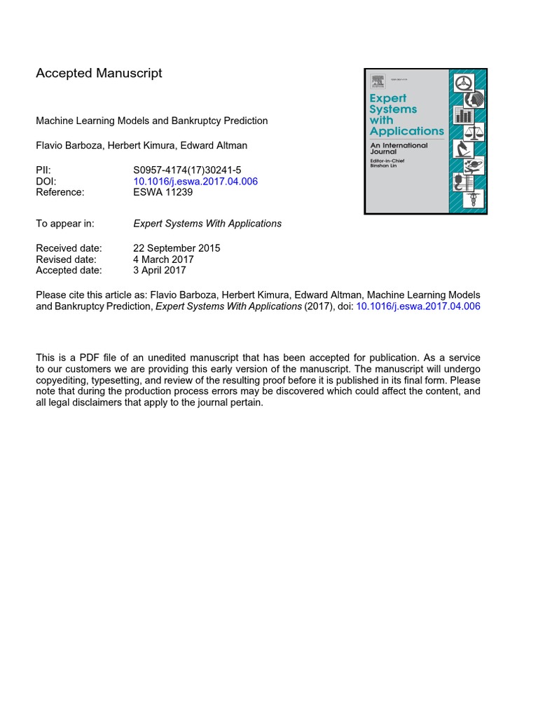 Machine Learning Models and Bankruptcy Prediction | PDF | Machine ...