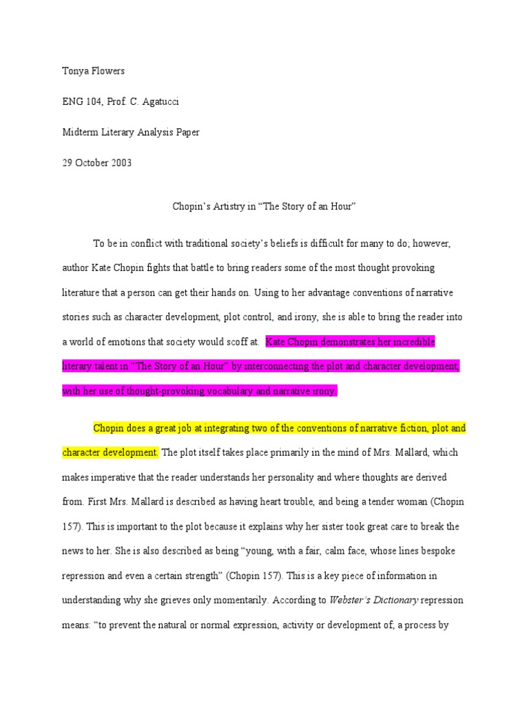 Sample Literary Analysis Essay | PDF