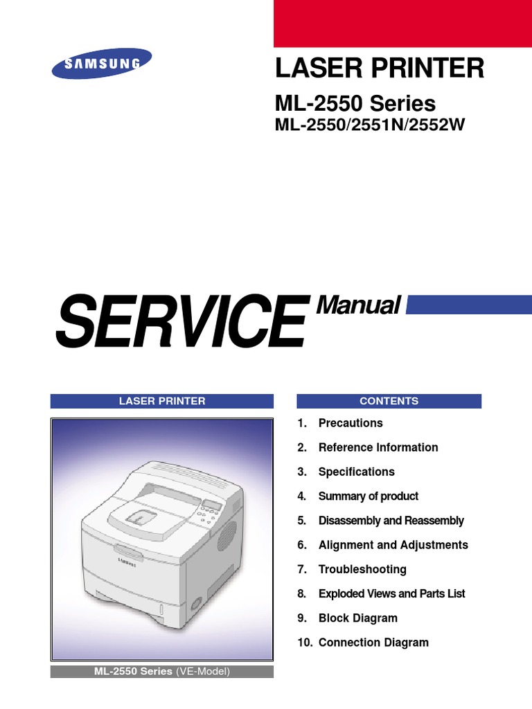 Samsung ML-2550 Service Manual | PDF | Electrostatic Discharge | Ac Power Plugs And Sockets