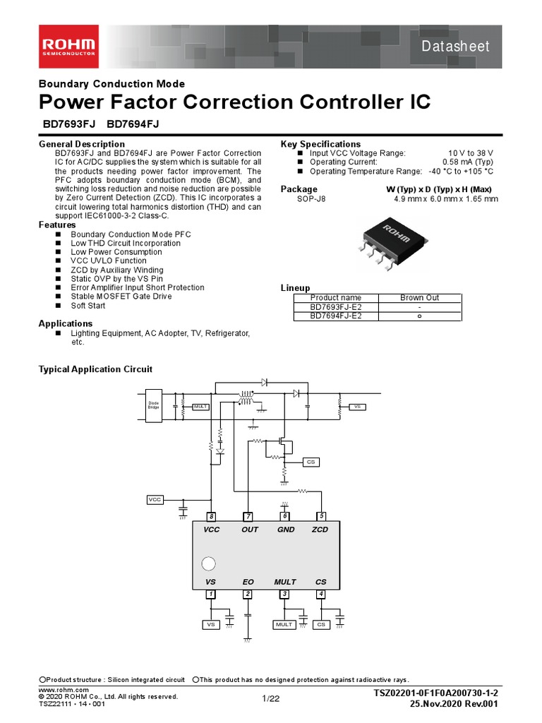 Power Factor Correction Controller IC: Datasheet | PDF | Printed ...