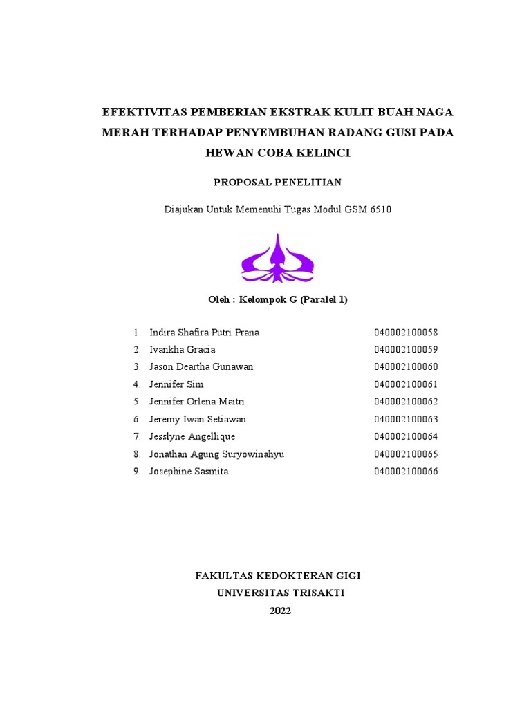 Proposal Penelitian Eksperimental Laboratorium Kel G | PDF