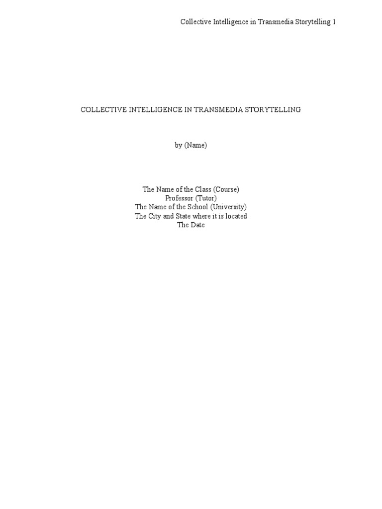 Levy Collective Intelligence | PDF | Collective Intelligence | Storytelling