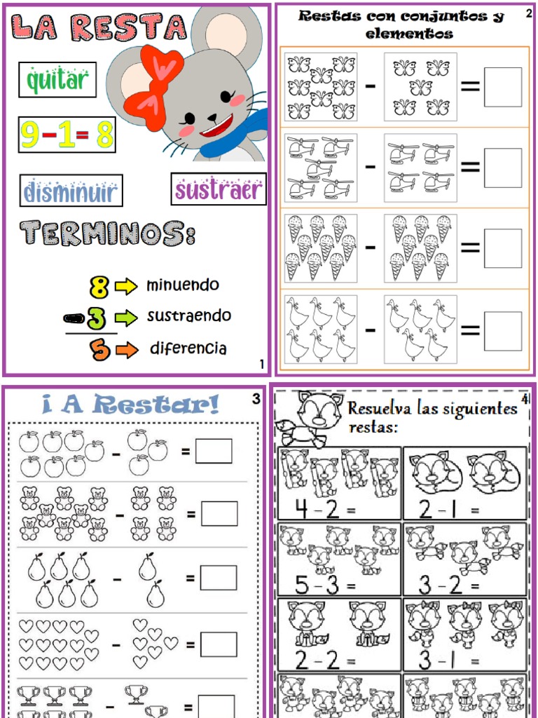 Hojas De Trabajo Restas Pdf 4993