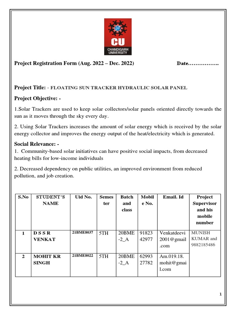 Floating Hydraulic Solar Tracker Project | PDF | Solar Energy | Solar Panel