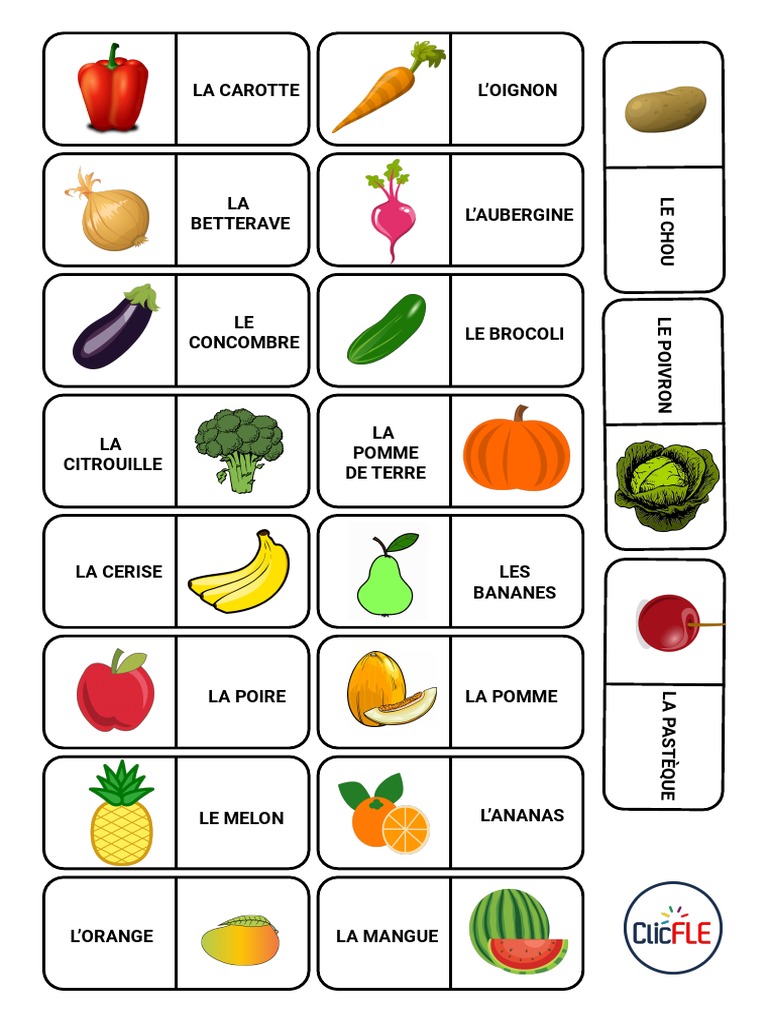 Liste de légumes et fruits variés | PDF