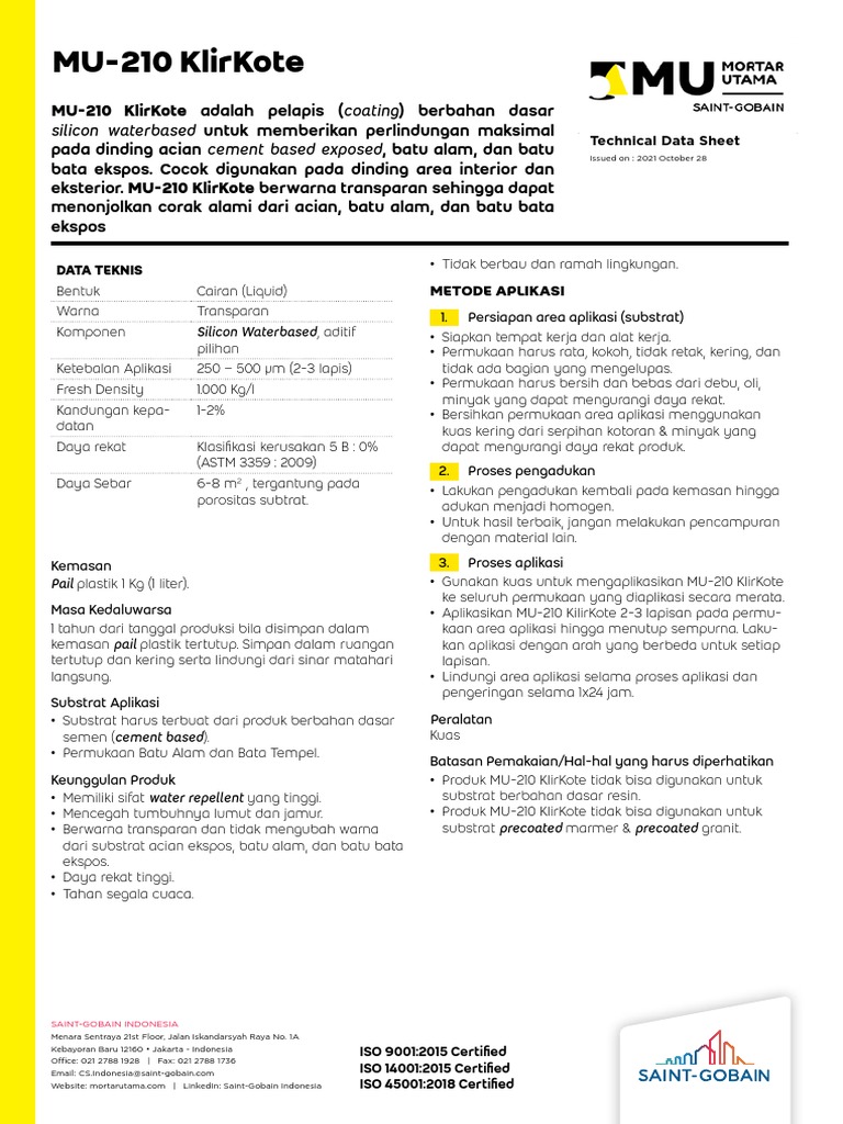 MU-210 KlirKote - 2021 | PDF