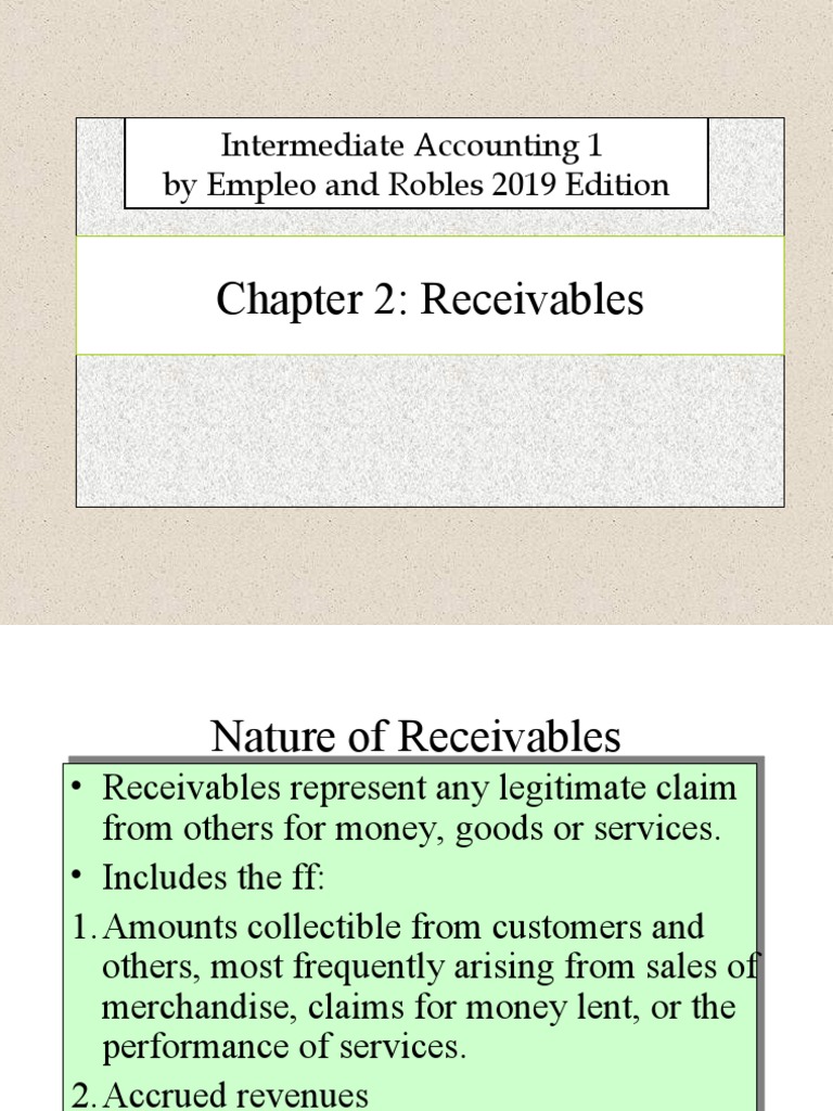CHAPTER 2 - Receivables | Download Free PDF | Bad Debt | Factoring (Finance)