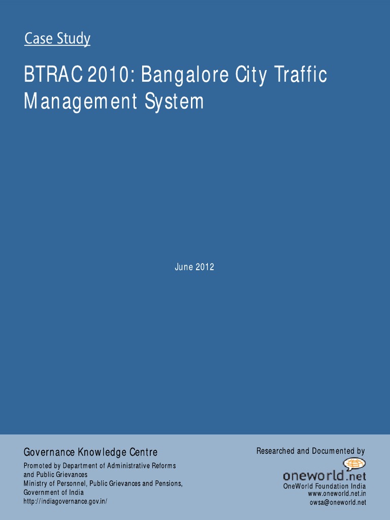 Bangalore City Traffic Management System | PDF | Traffic | Bangalore