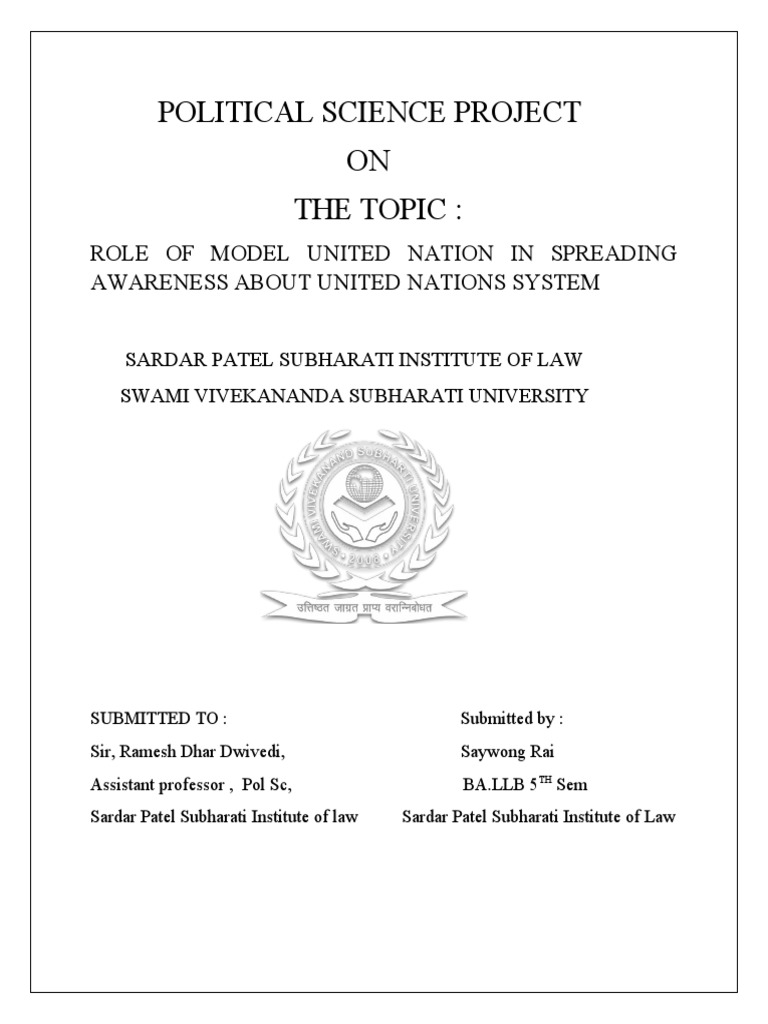Political Science Project | Download Free PDF | United Nations ...