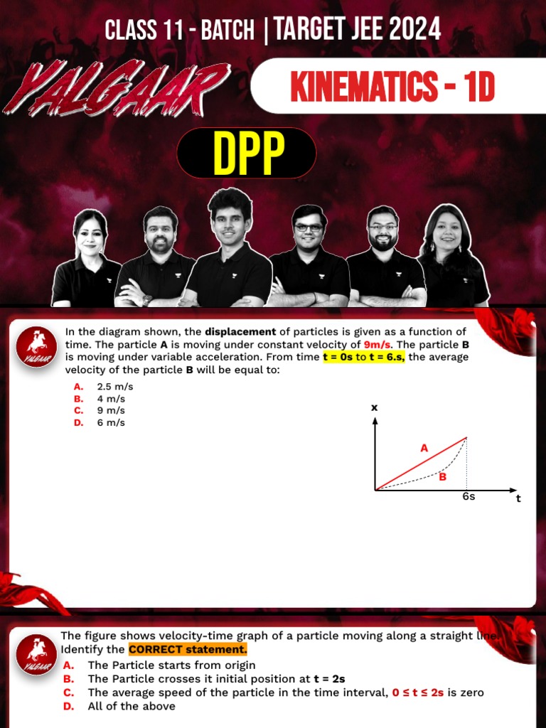 Dpp Kinematics 1d 14th June Pdf Acceleration Velocity