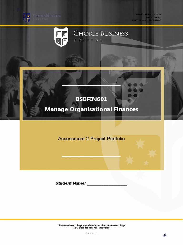 BSB20220517 Project Portfolio Assessment BSBFIN601 | PDF | Audit | Taxes