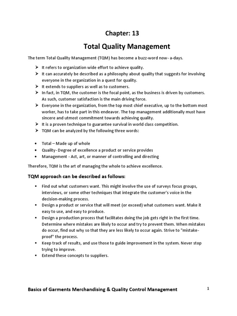 Total Quality Management | PDF | Chart | Histogram