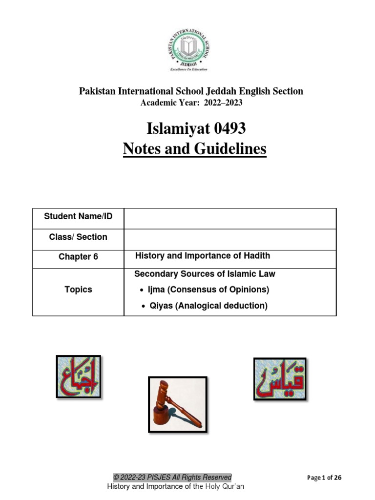 Updated CH 2 Ijma, Qiyas, Four Sources | PDF | Quran | Islam
