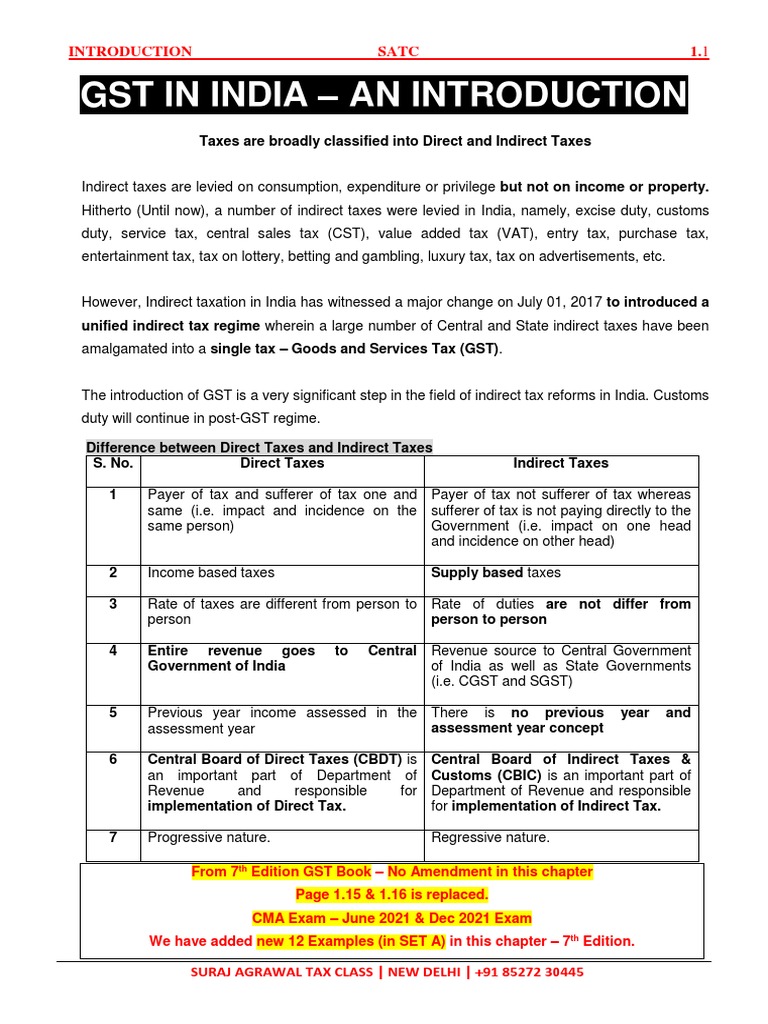 GST in India - An Introduction | PDF | Taxes | Value Added Tax