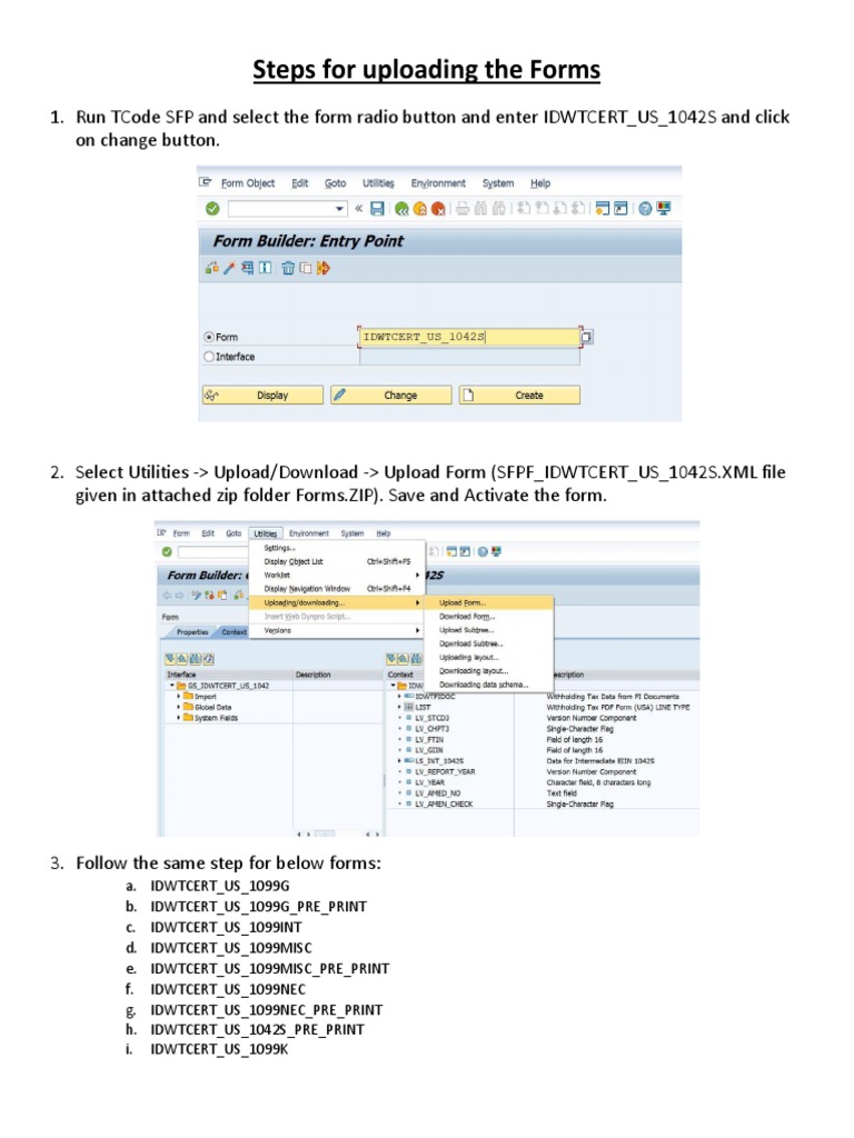 Steps For Uploading Form Changes | PDF