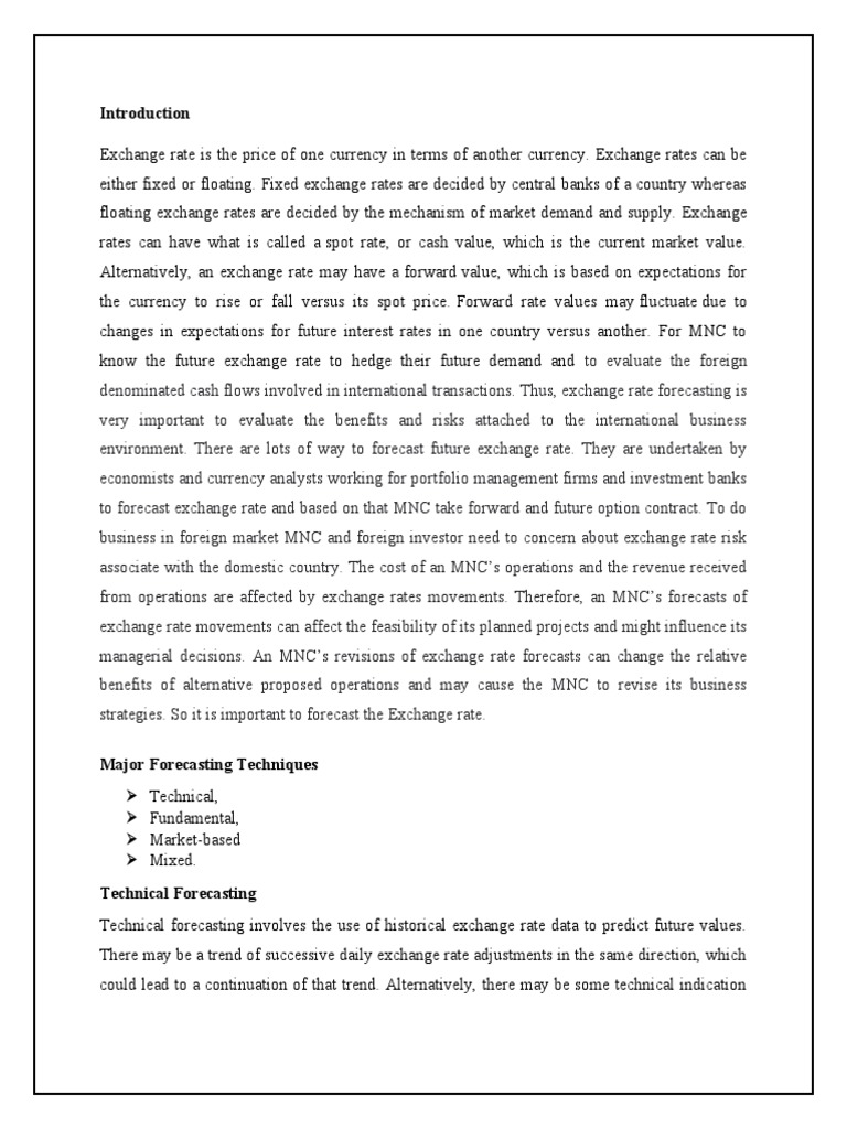 Fin 546 | PDF | Exchange Rate | Forecasting