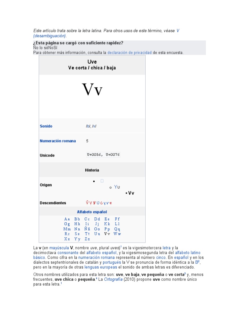 Letra V | PDF | Comunicación humana | Idiomas