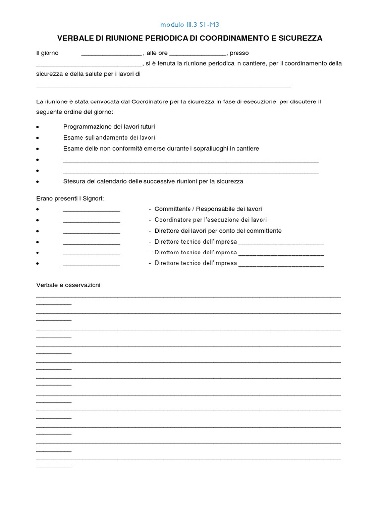 24 Verbale Riunione Periodica Cantiere | PDF