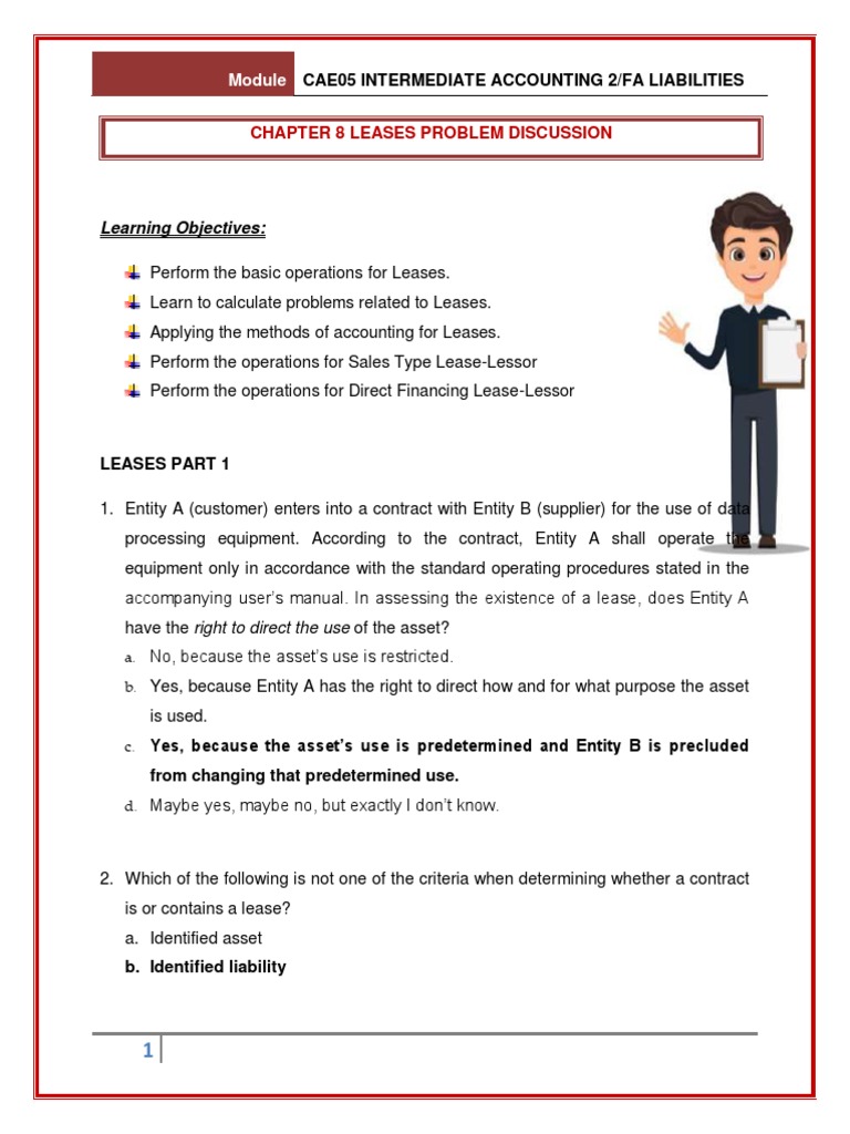 Cae05-Chapter 8 Leases Problem Discussion | PDF | Lease | Depreciation